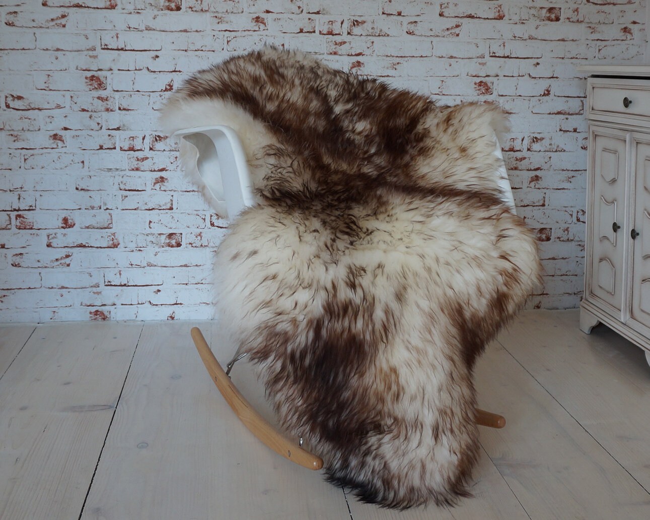 Giant Genuine Sheepskin Rug Brown White Mouflon Soft Warm Wool - Etsy