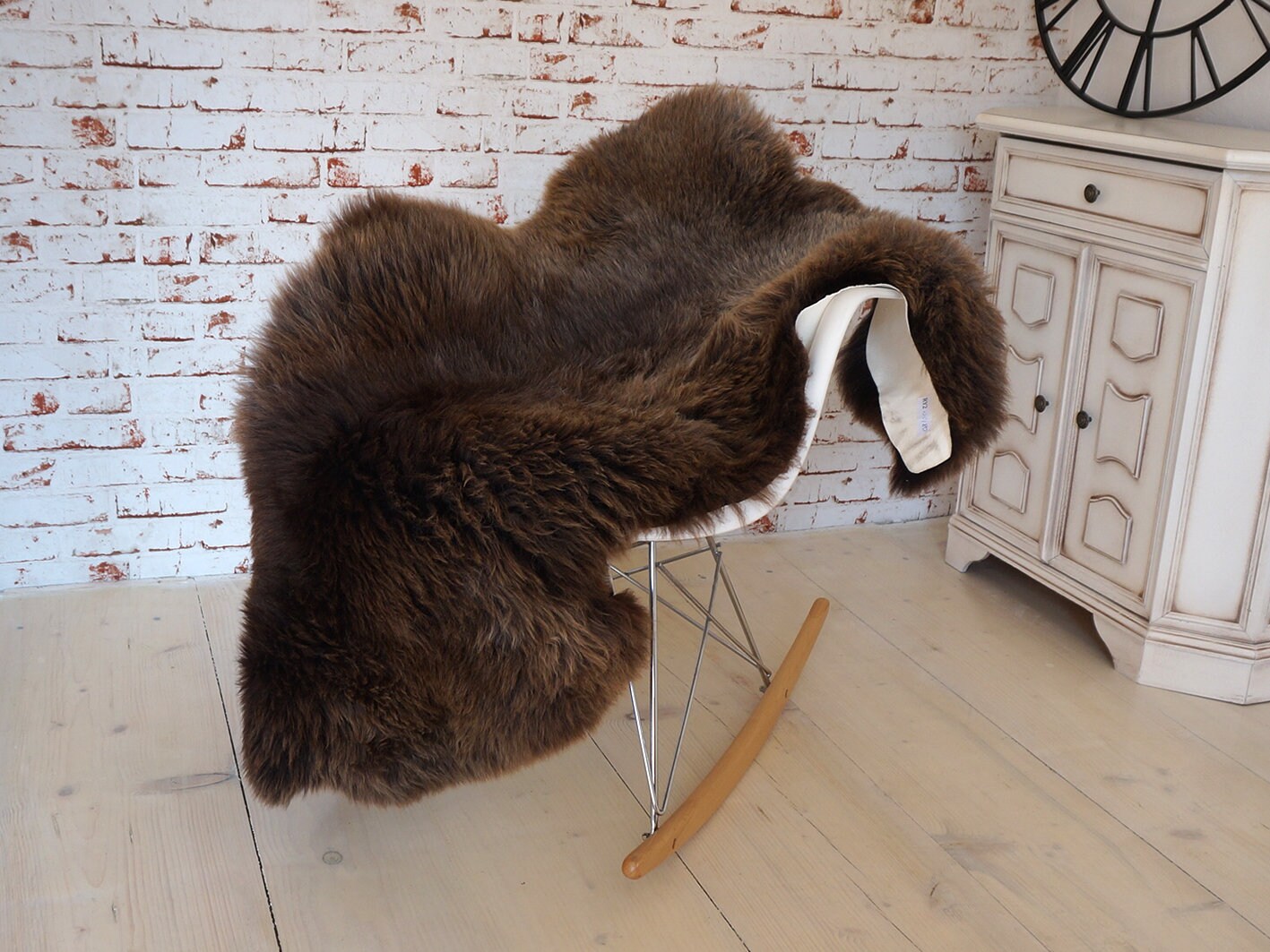 Giant Genuine Sheepskin Rug Brown Soft RY2 Warm Wool Natural | Etsy