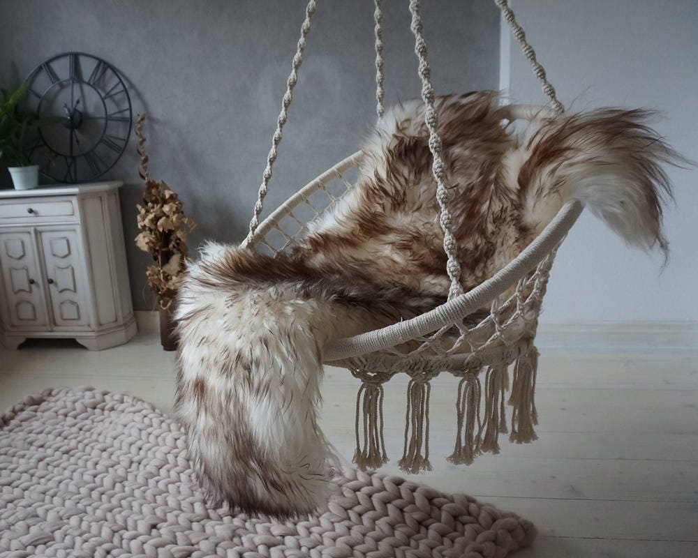 Giant Genuine Sheepskin Rug Brown WHIte Mouflon Soft Warm Wool | Etsy