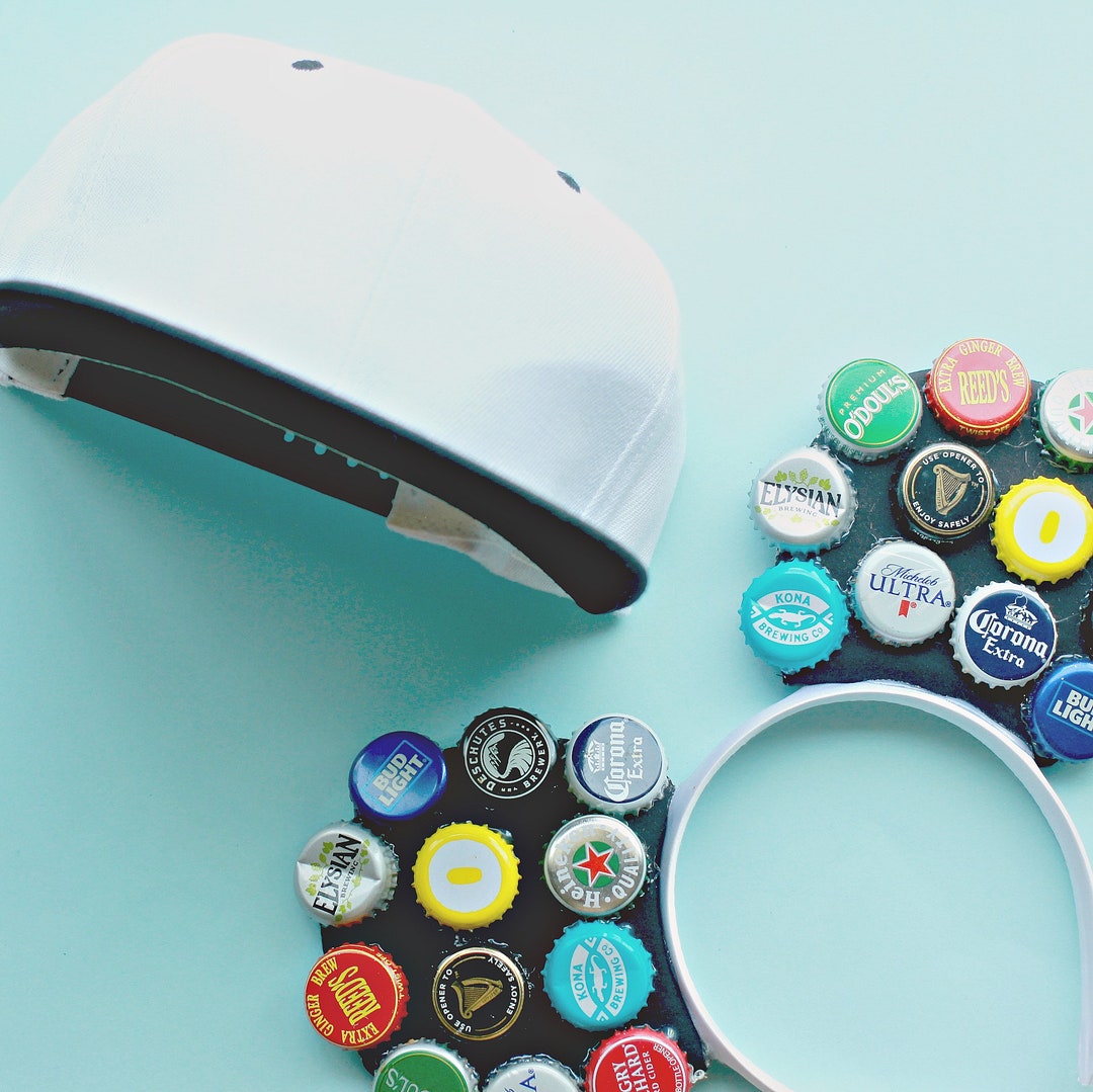 Beer Disney Ears for Men, Beer Lover Gift for Boyfriend, Beer Caps Ears ...