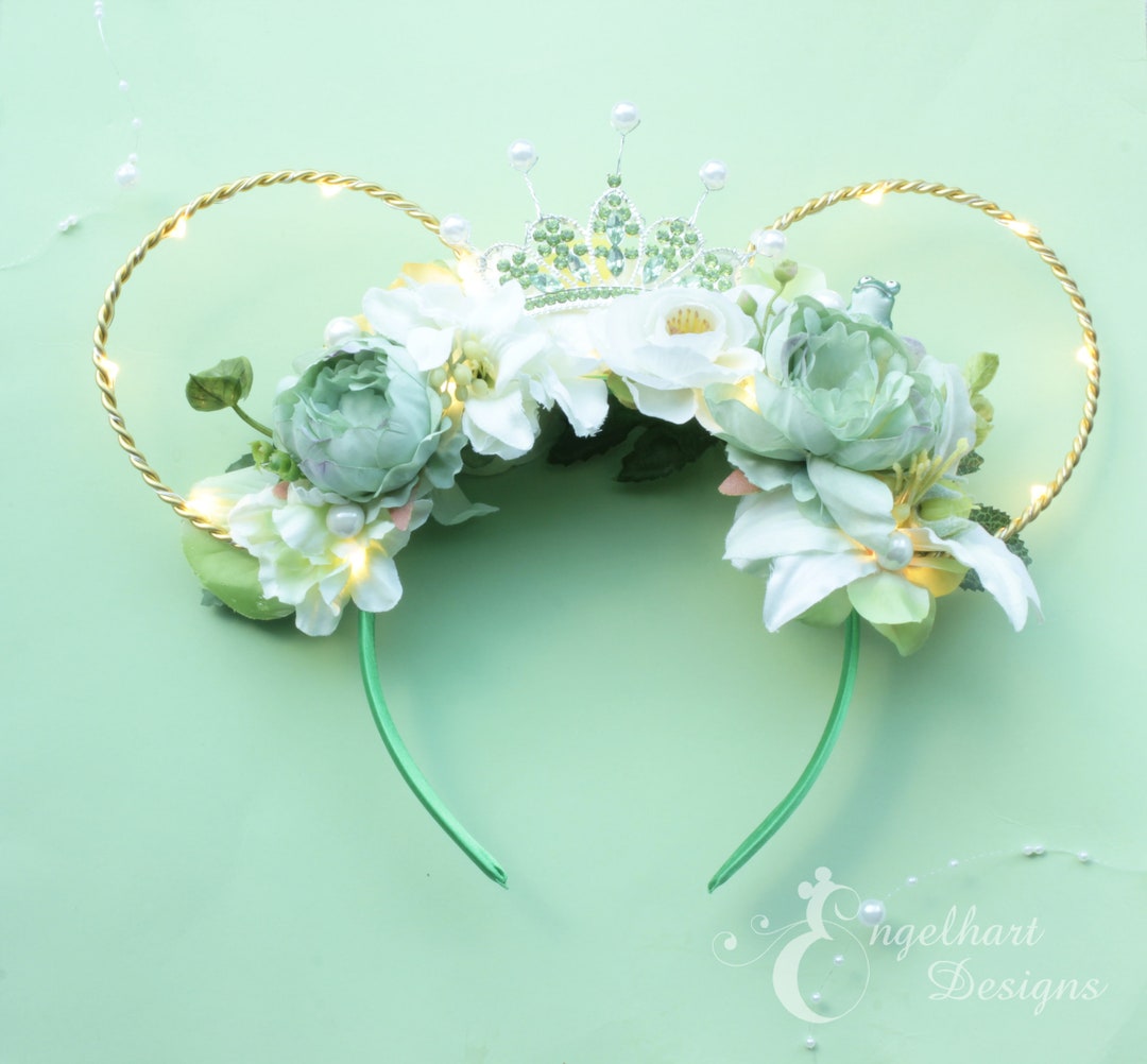 Tiana Floral Ears, Princess and the Frog Ears, Princess Tiana Mickey ...