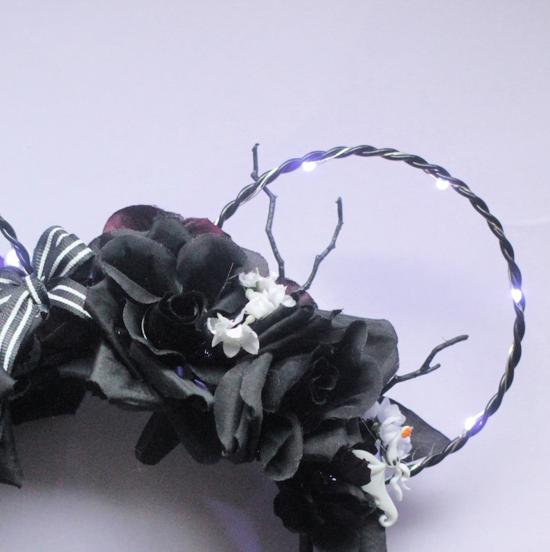 Jack Skellington Floral Ears: Light-up Nightmare Before Christmas ...