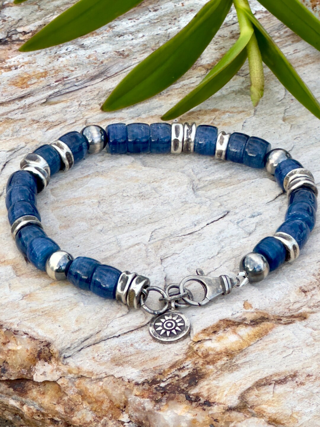 Men's Kyanite Bracelet: Oxidized Sterling Silver Artisan Jewelry - Etsy
