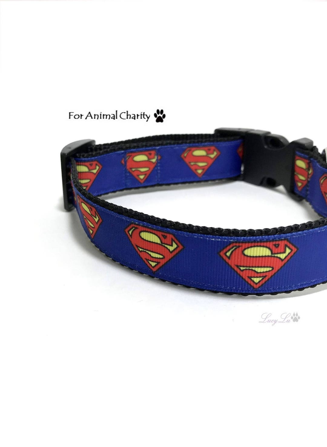 Superman-inspired Dog Collar for Animal Charity Superhero, Blue ...