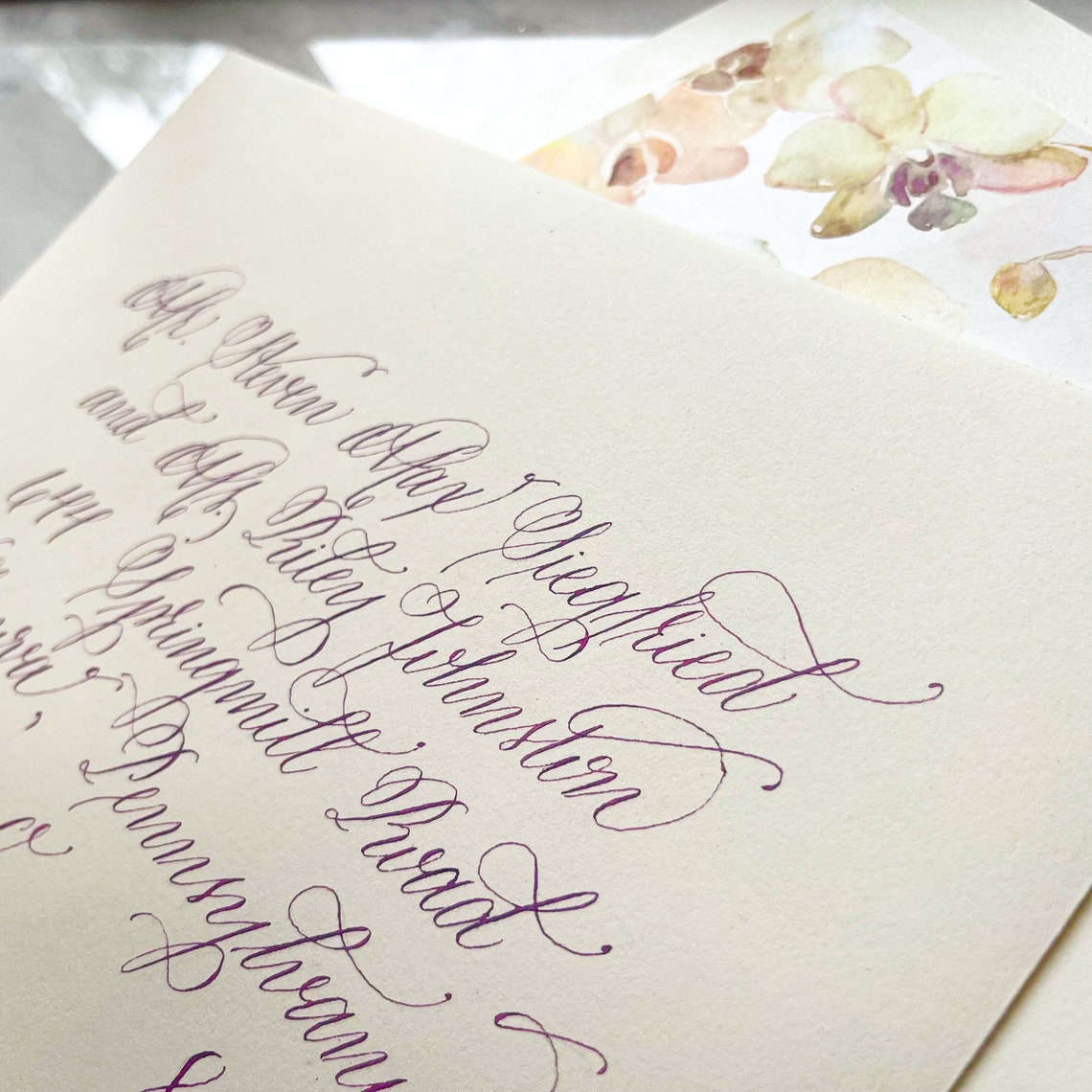 Flourished Script // Custom Envelope Calligraphy Addressing // - Etsy