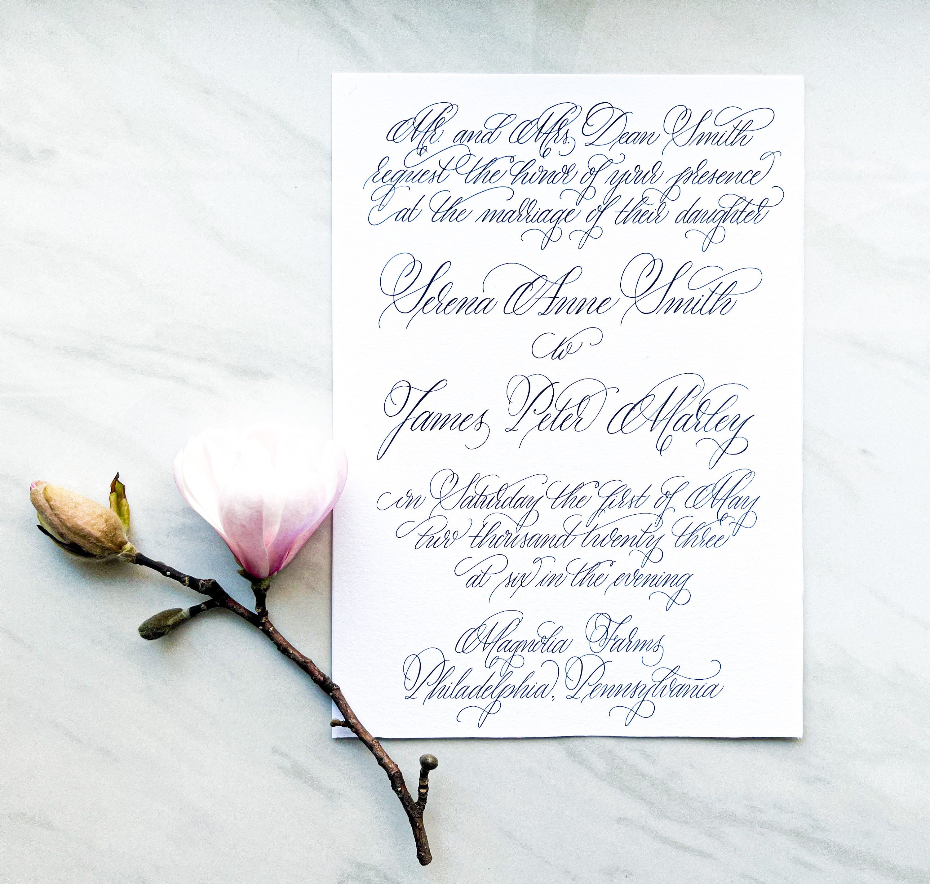 Personalized All Script Wedding Invitations // Handwritten in ...