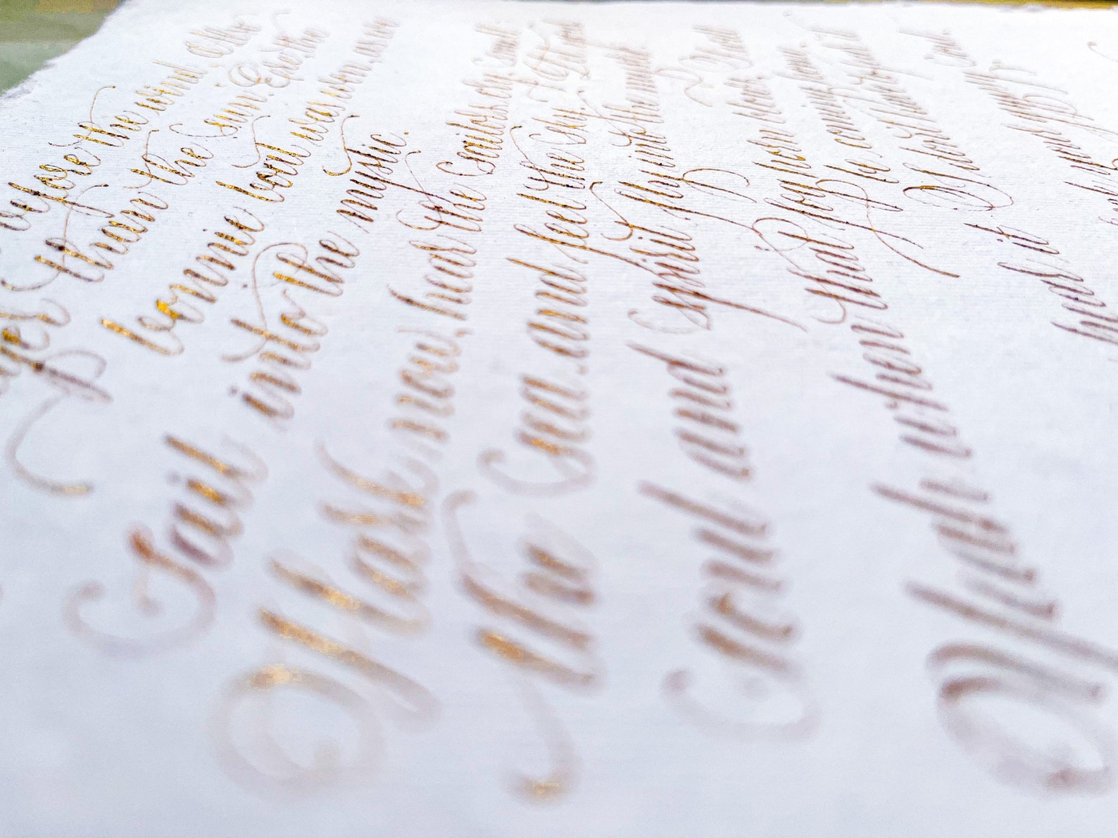 Flourished Script // Poem, Vows, Song, Letter // Hand-lettered Unframed ...