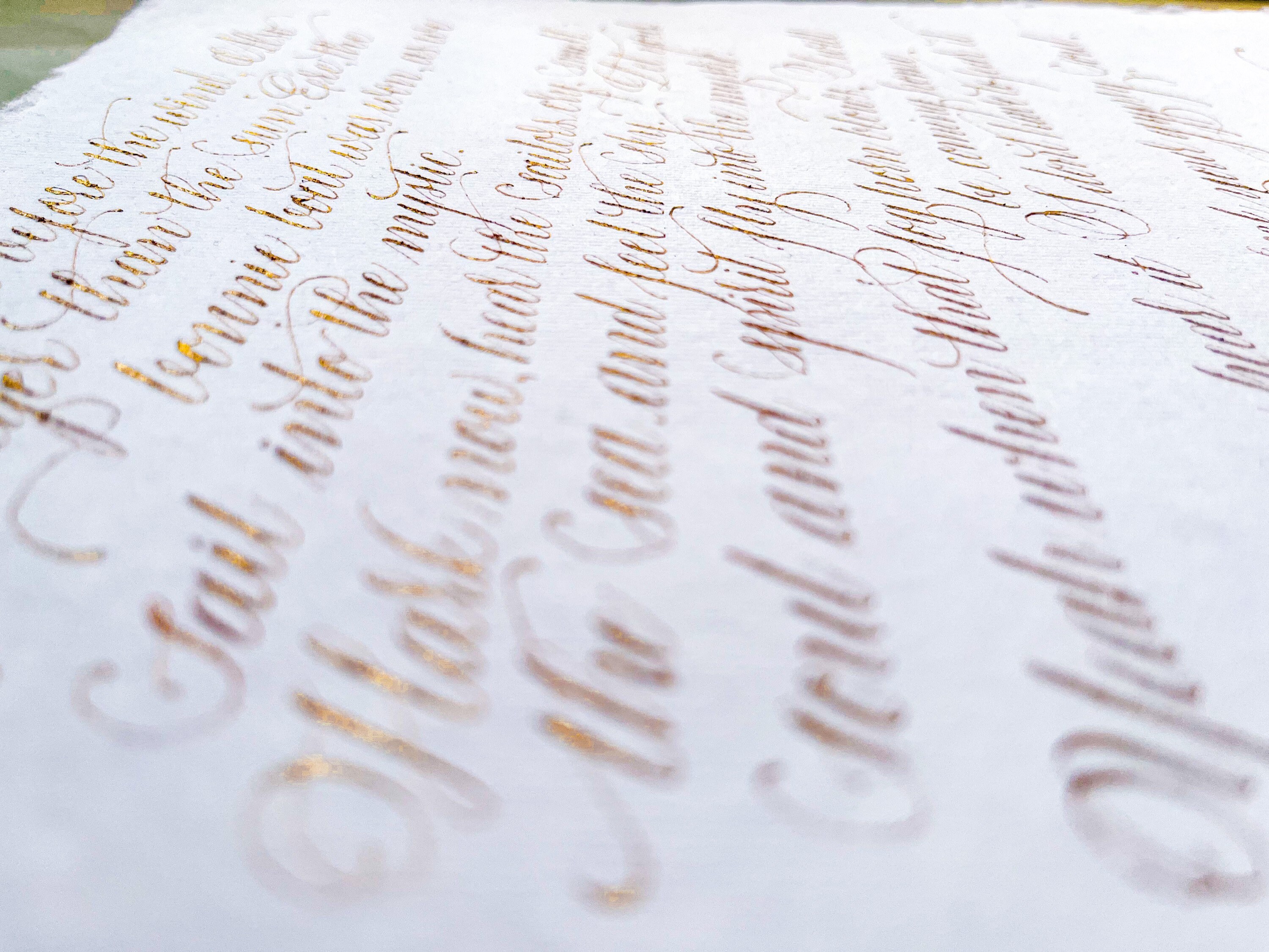 Flourished Script // Poem, Vows, Song, Letter // Hand-lettered Unframed ...
