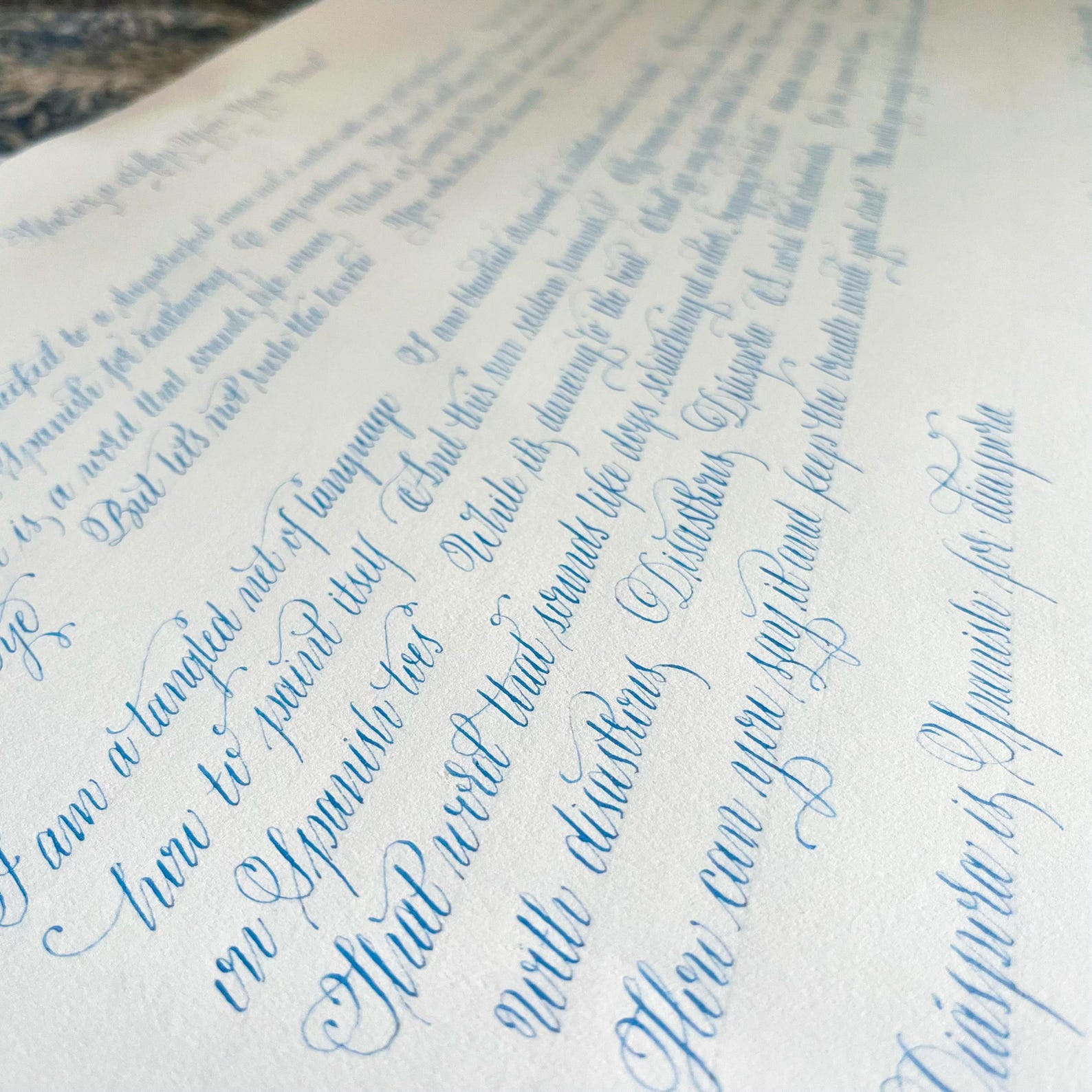 Flourished Script // Poem, Vows, Song, Letter // Hand-lettered Unframed ...