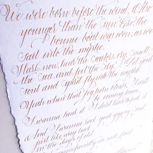 Flourished Script // Poem, Vows, Song, Letter // Hand-lettered Unframed ...