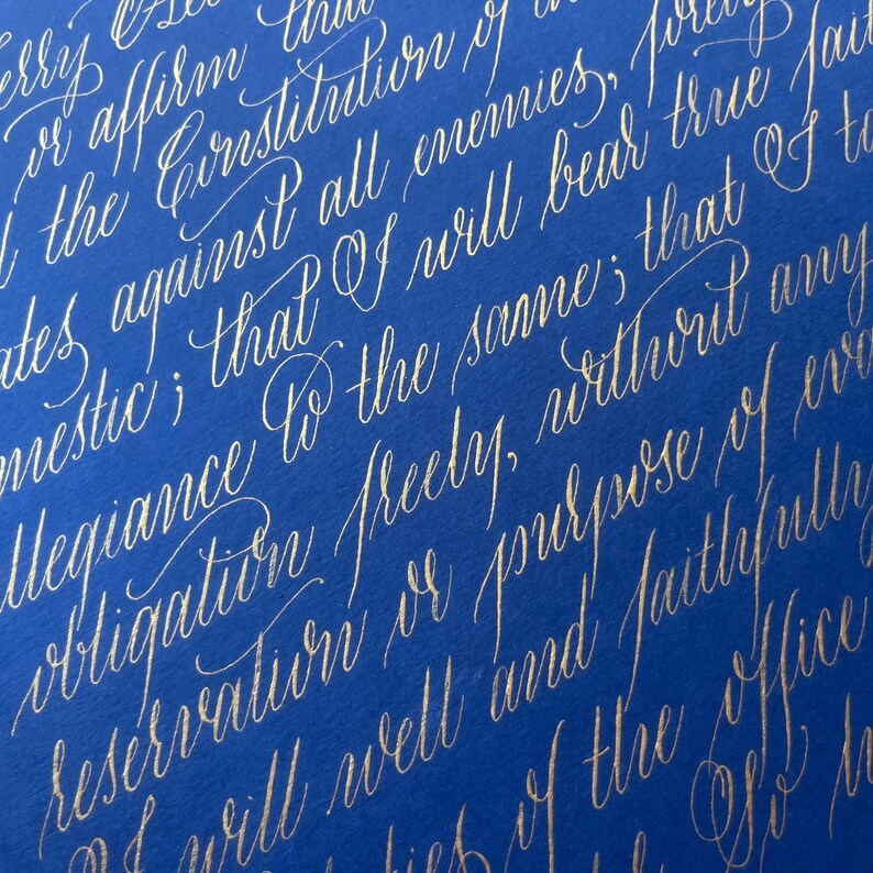 Flourished Script // Poem, Vows, Song, Letter // Hand-lettered Unframed ...