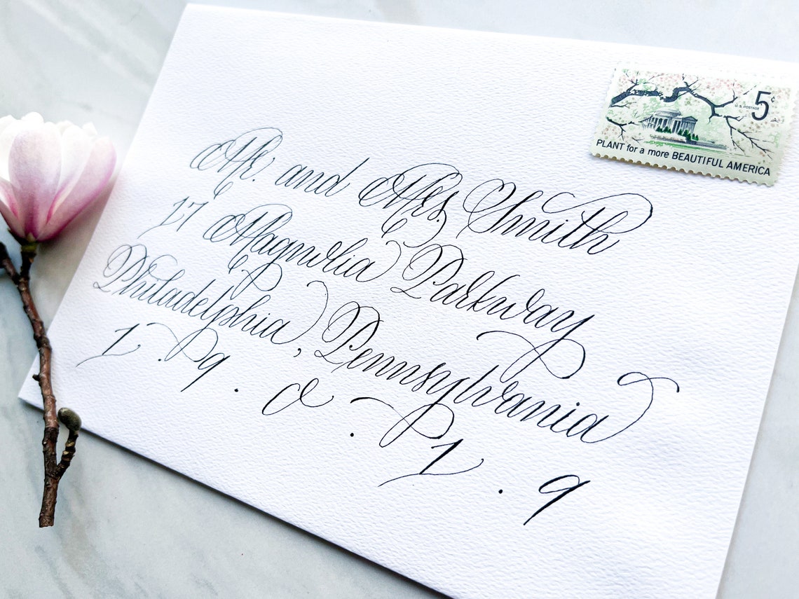 Flourished Script // Custom Envelope Calligraphy Addressing // for ...