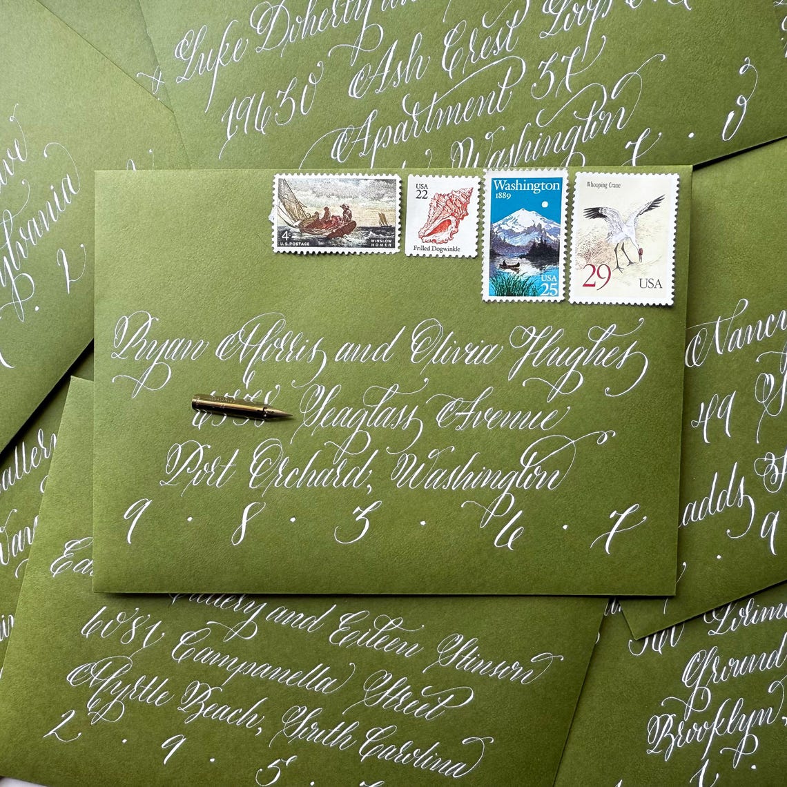 Flourished Script // Custom Envelope Calligraphy Addressing // for ...