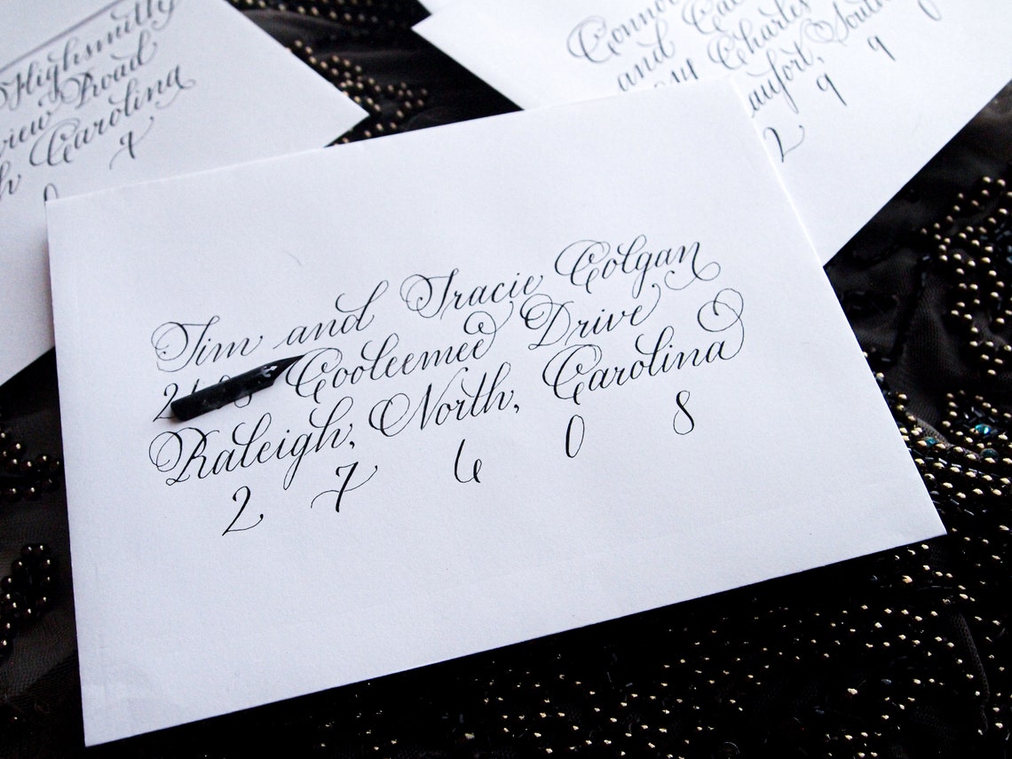 Flourished Script // Custom Envelope Calligraphy Addressing // for ...