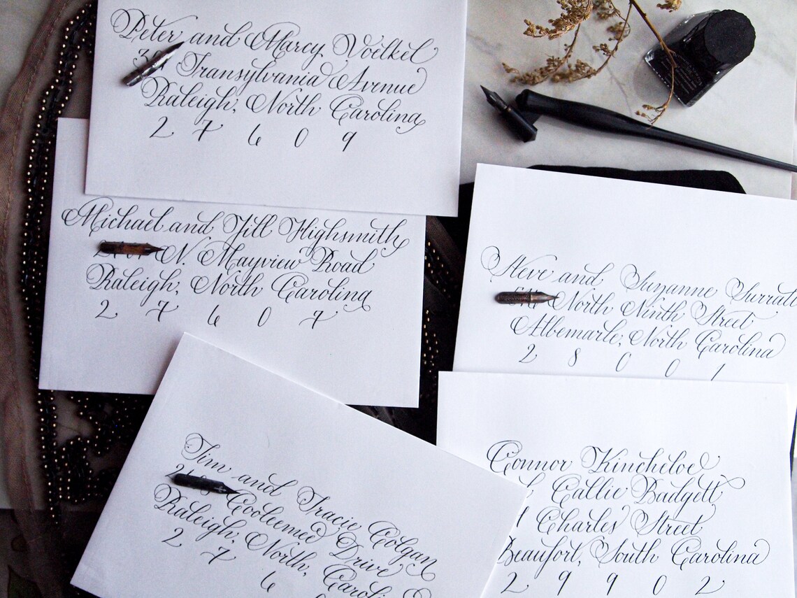 Flourished Script // Custom Envelope Calligraphy Addressing // for ...
