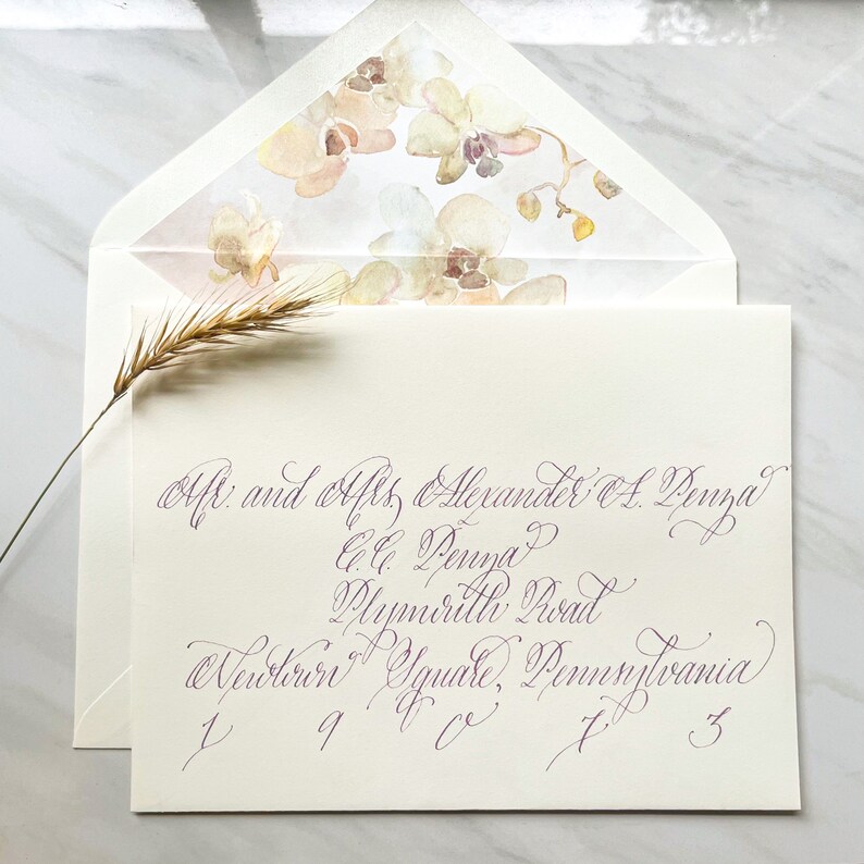 Flourished Script // Custom Envelope Calligraphy Addressing // - Etsy