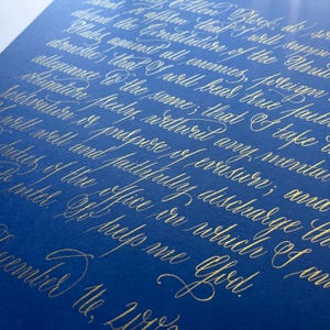 Flourished Script // Poem, Vows, Song, Letter // Hand-lettered Unframed ...