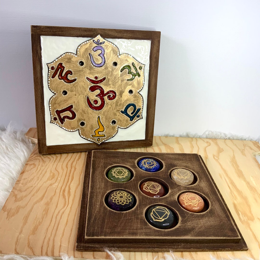 Wooden Box With Seven Chakras Sanskrit Set - Etsy