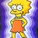 Lisa Simpson Cartoon Acrylic Painting With Outlined Background - Etsy
