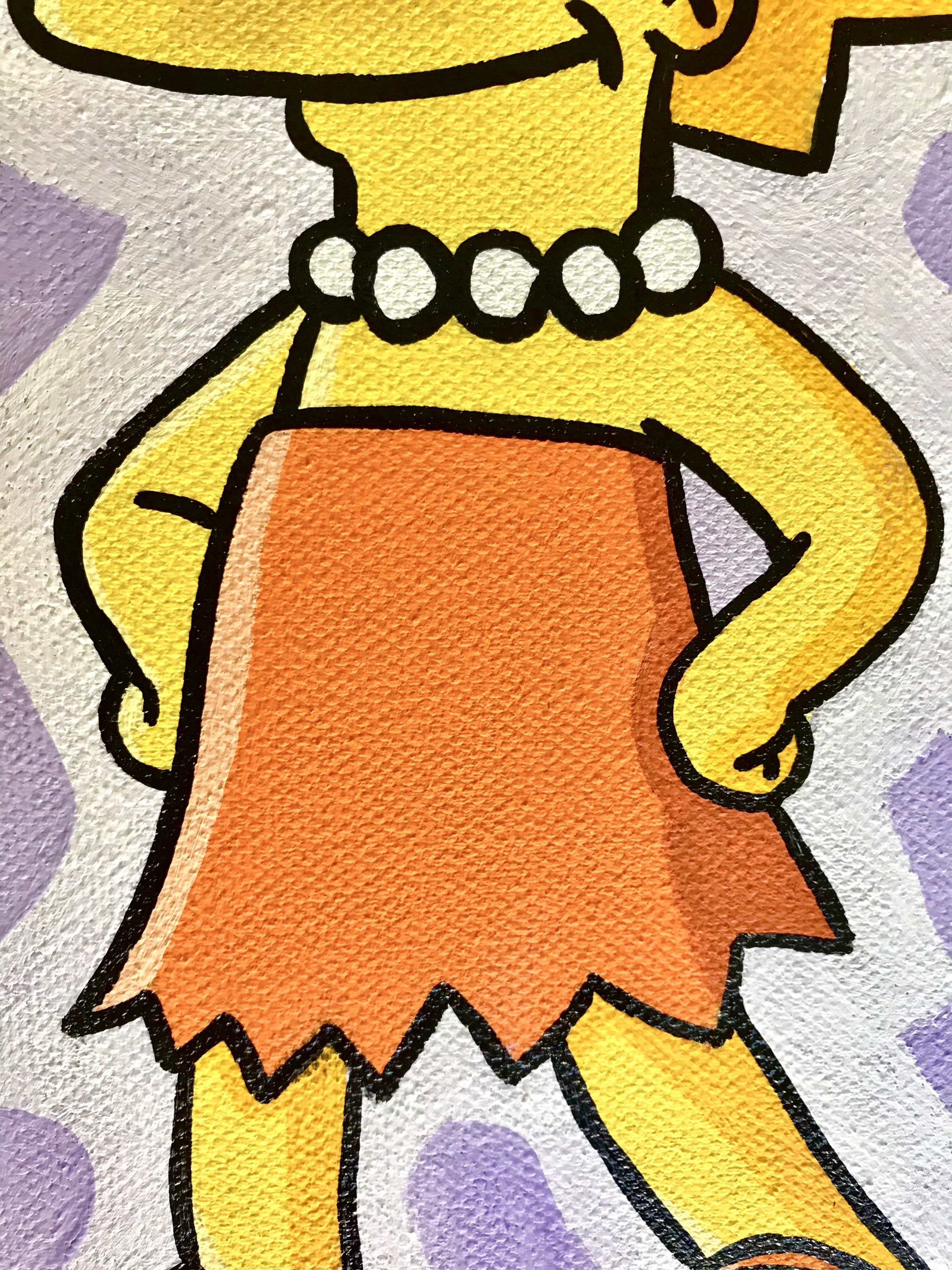 Lisa Simpson Cartoon Acrylic Painting With Outlined Background - Etsy