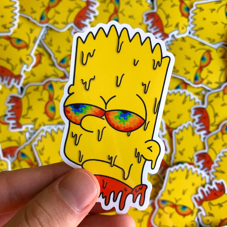 Bart Simpson Drippy Sticker - Etsy