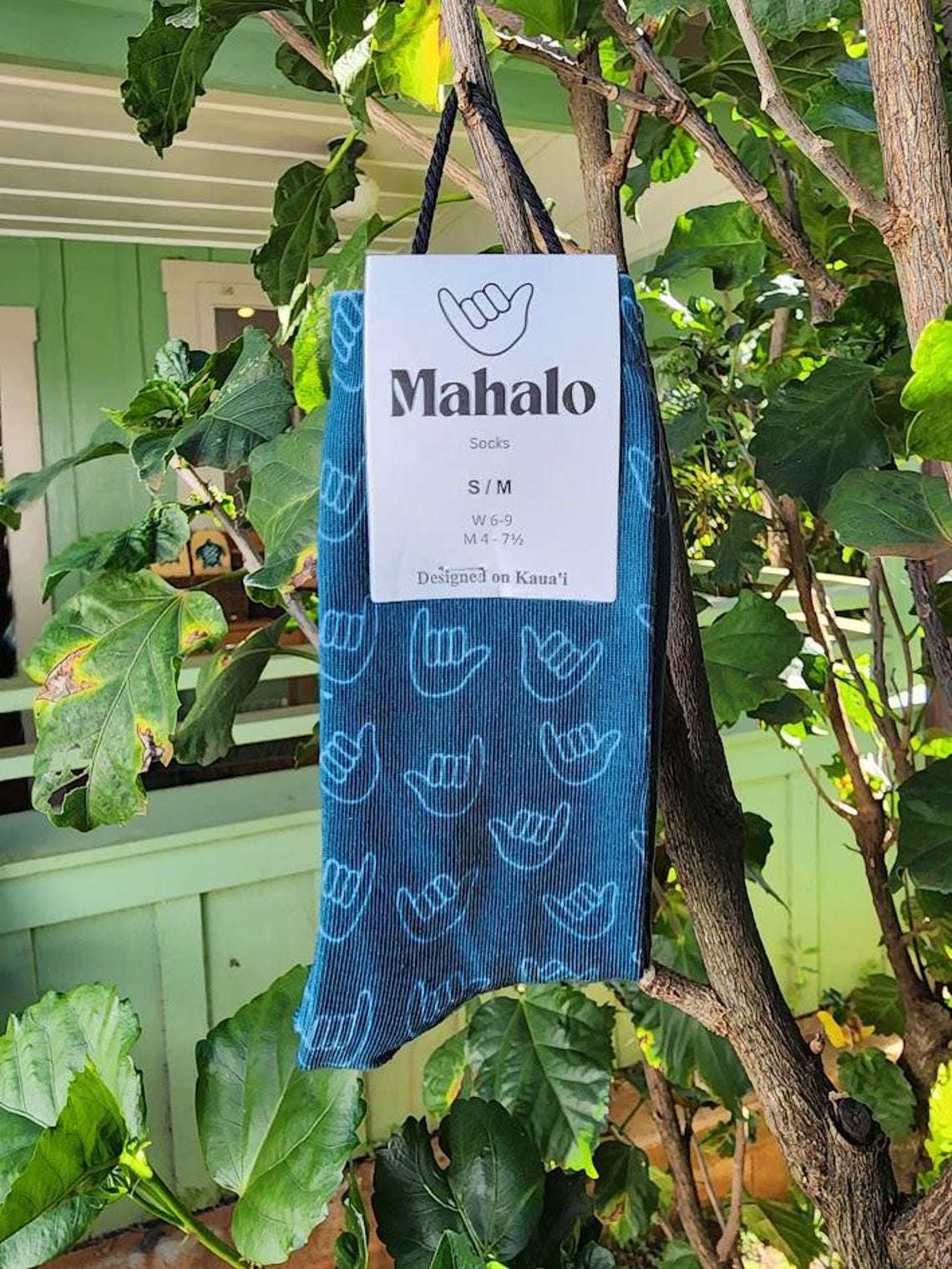 Teal Hawaii Shaka Socks. Mahalo Socks. Green Tropical Socks. Aloha ...