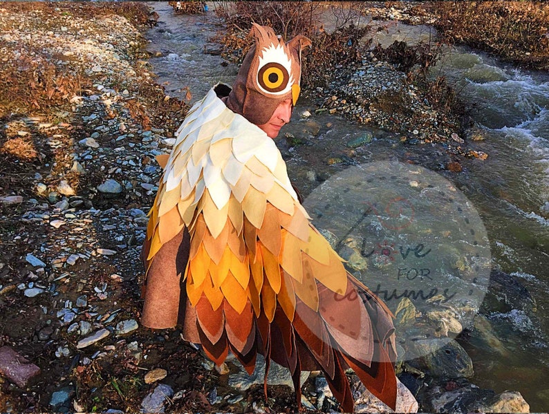 Adult Owl Costume Halloween Owl Felt Costume Owl Wings Etsy