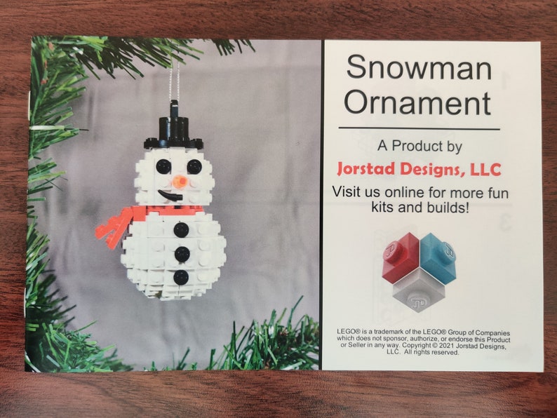 Snowman Christmas Ornament Kit - 100% Authentic New LEGO® Bricks - Etsy
