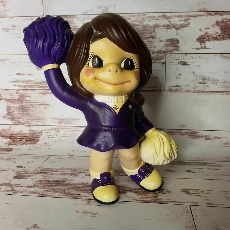 Cheerleader Statue Figurine Ceramic Nursery Decor Cheer Purple | Etsy