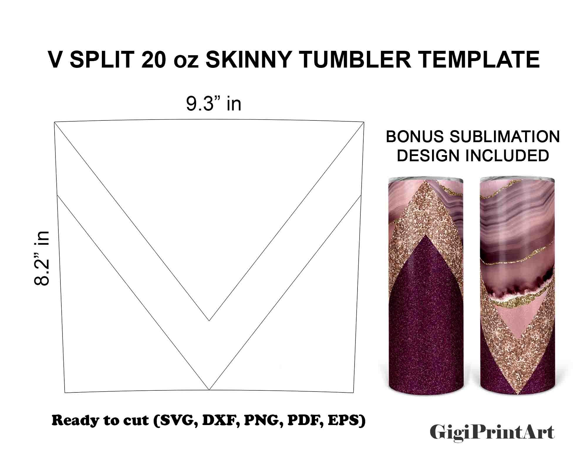 V Split Tumbler SVG Template 20oz Skinny DXF Eps Png Pdf Wrap Etsy Canada