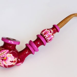 Smoking Pipe, Cute Gift for Girls Women, Pink and Purple Wooden Smoking ...