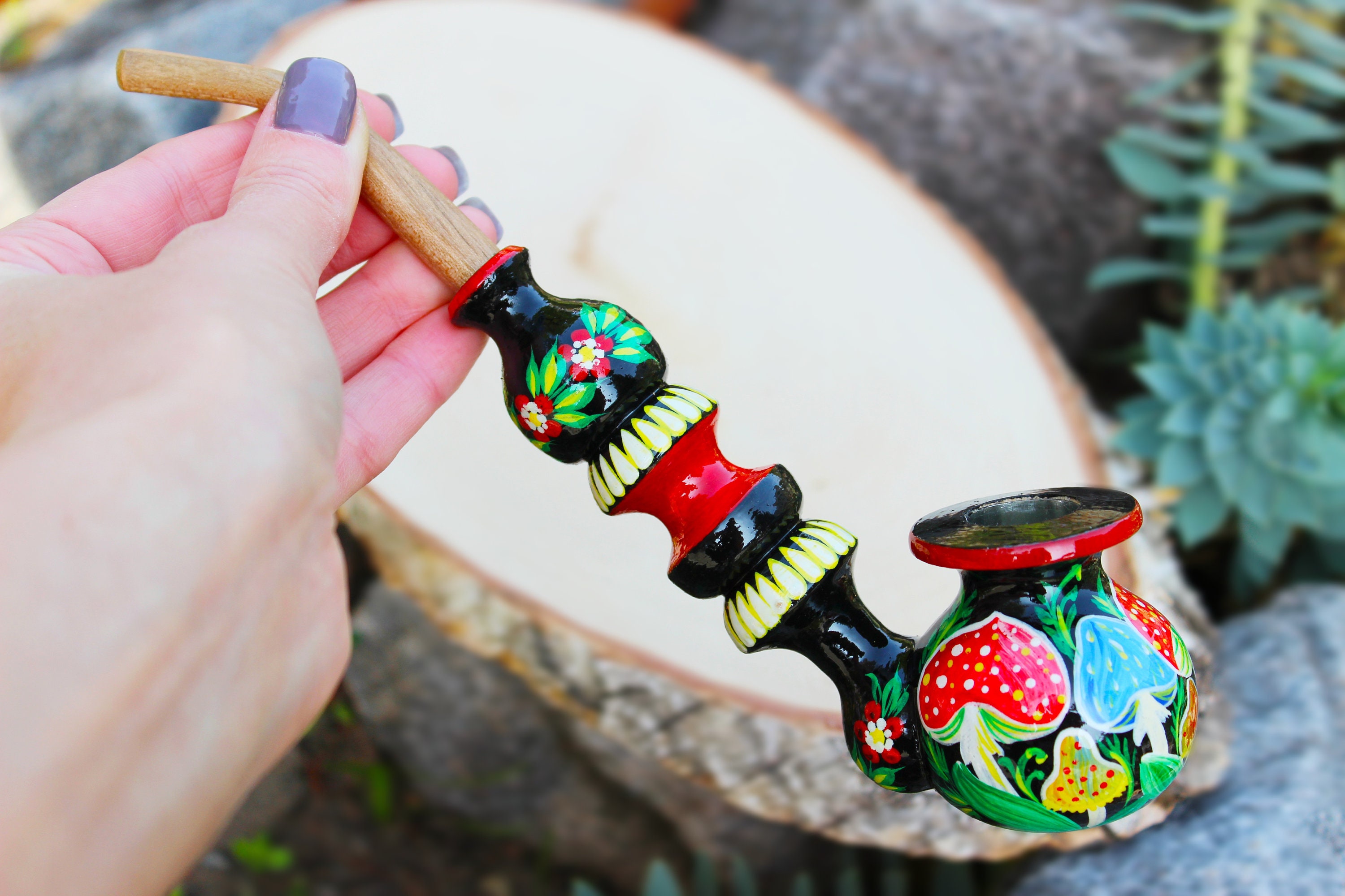 Smoking Pipe Mushroom Unique Smoking Pipe Black Smoking | Etsy