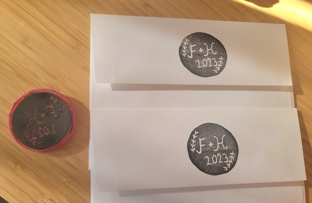 Wedding Invitation Stamp Personalized Hand Carved - Etsy