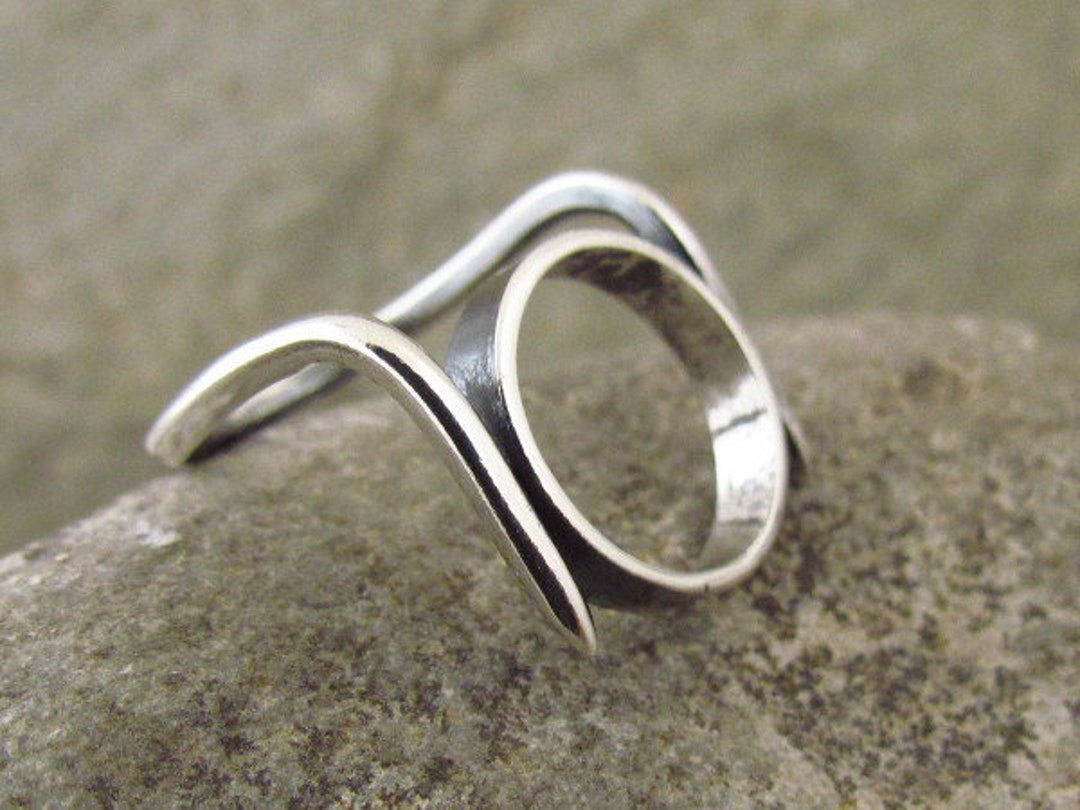 Sterling Silver Ring.open Hoop Ring.raw Silver Ring.modern Ring. - Etsy
