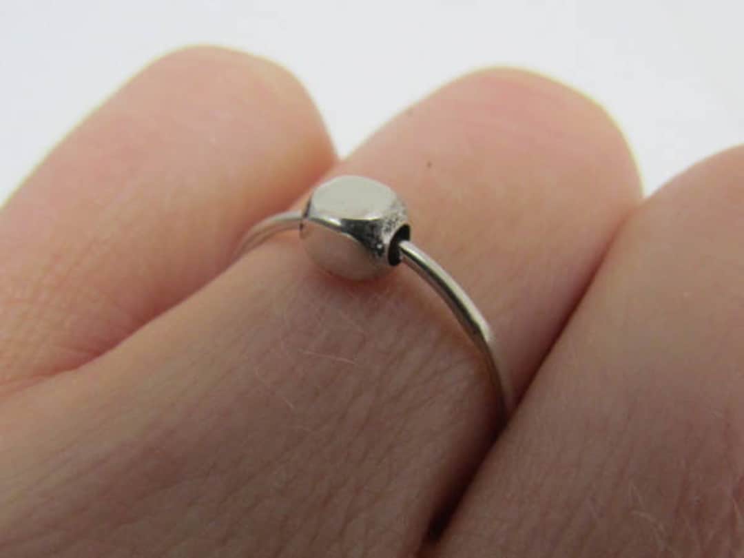 Silver Fidget Ring.relax Ring. Spinner Ring.spinning Bead - Etsy