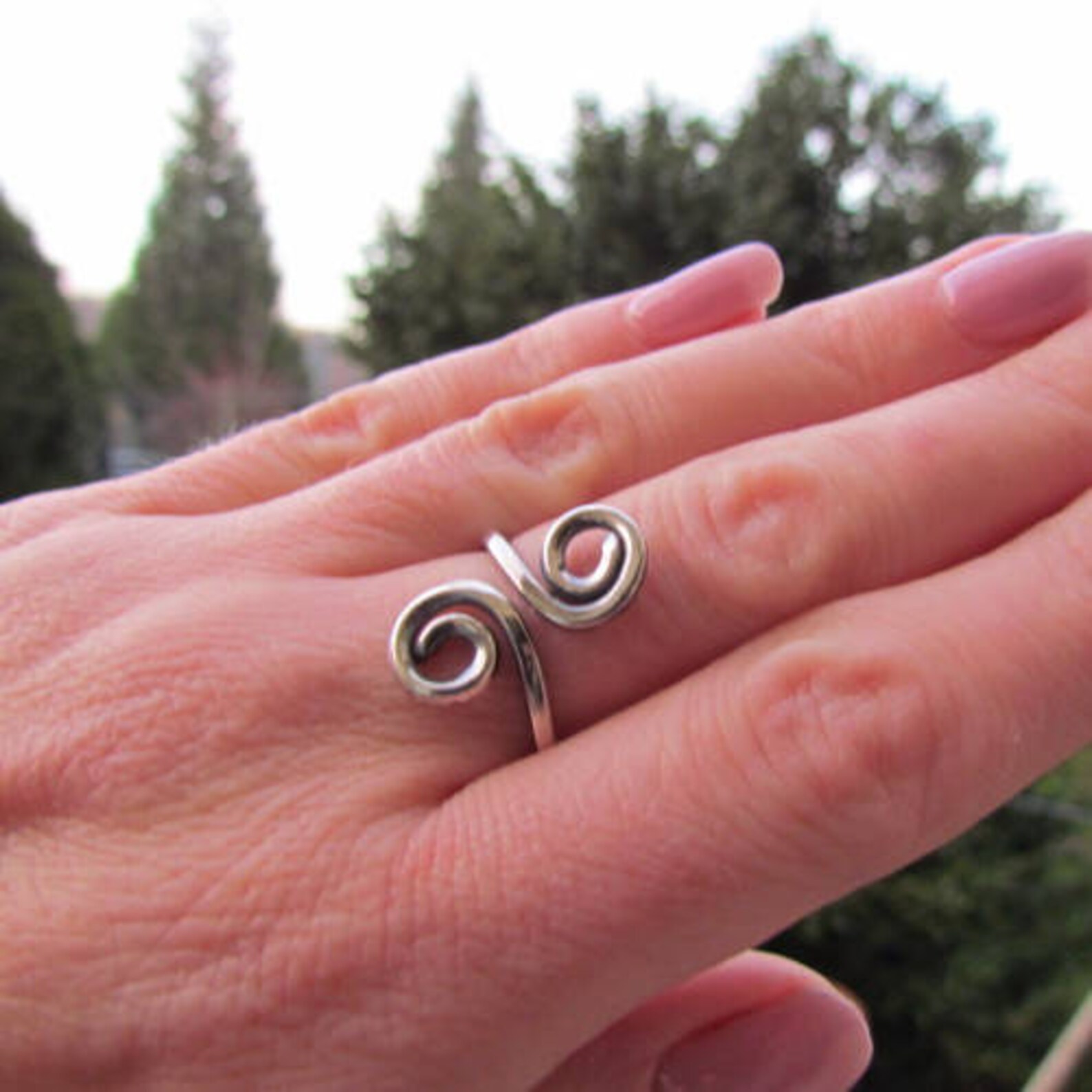 Silver Spiral Ring.silver Adjustable Ring.silver Open | Etsy