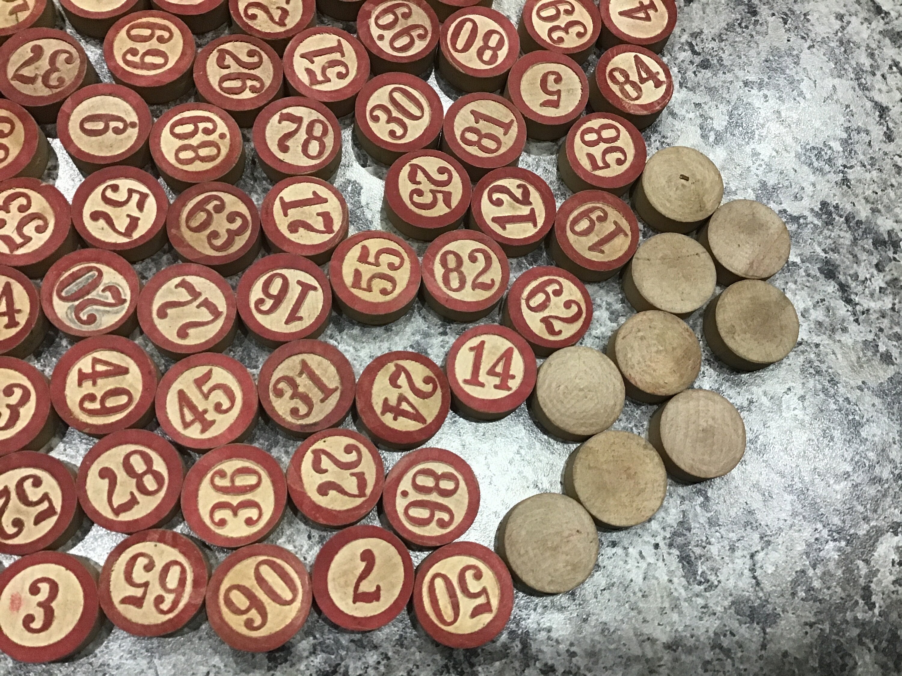Vintage Wood Bingo Chips, Wood Numbers, Crafting Numbers, Games Vintage ...