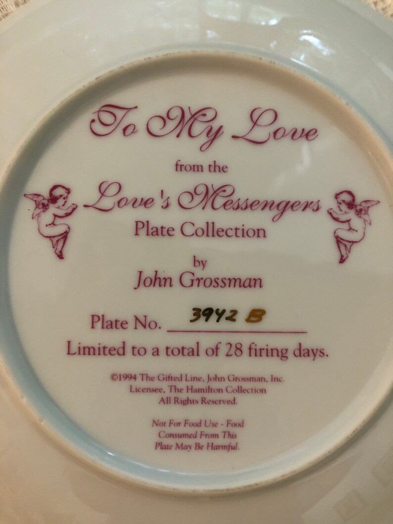TO MY LOVE Collectible Plate Loves Messenger Plate Collection - Etsy