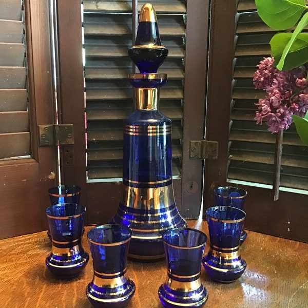 Bohemian Glass Decanter - Etsy