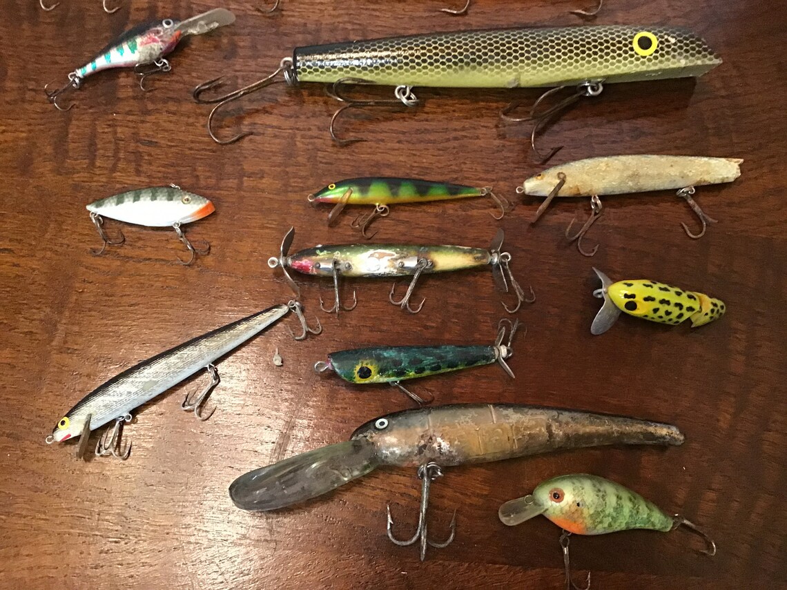 Vintage Fishing Lures Collection River Lake Fishing Decor - Etsy
