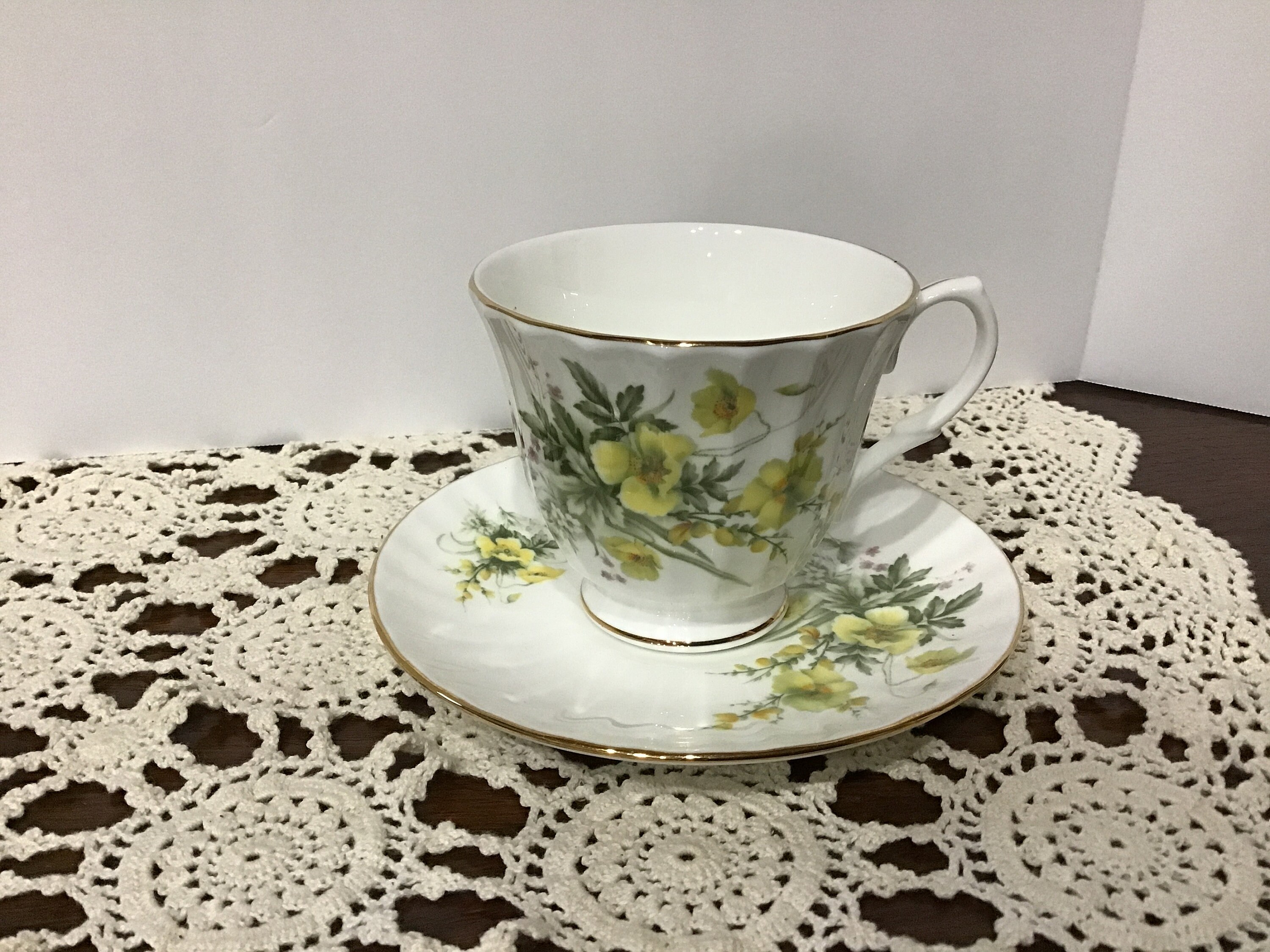 VINTAGE TEACUP SAUCER Set Bone China Tea Set | Etsy