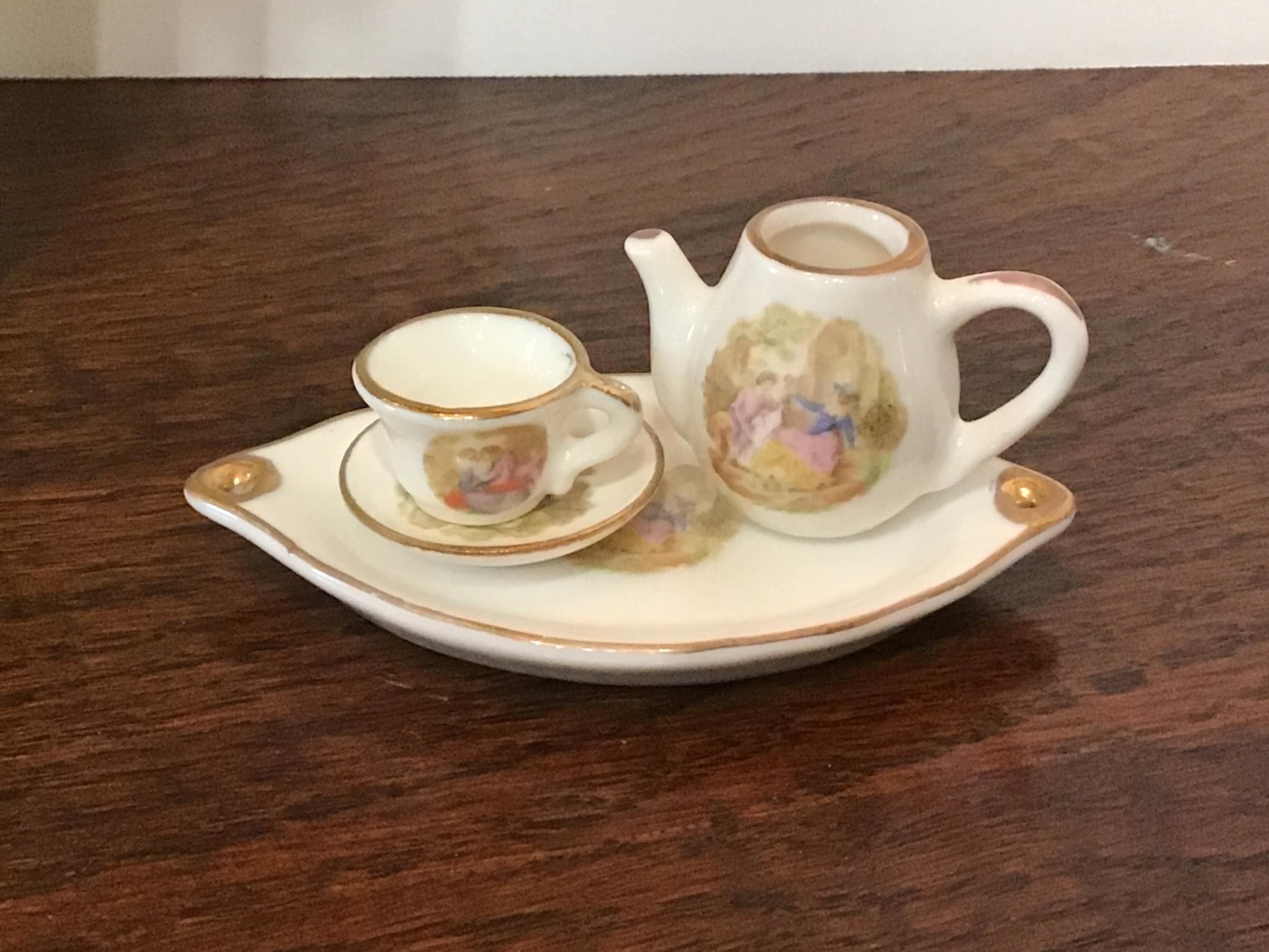Vintage Victorian Courting Couple Tea for One Miniature Tea Set - Etsy