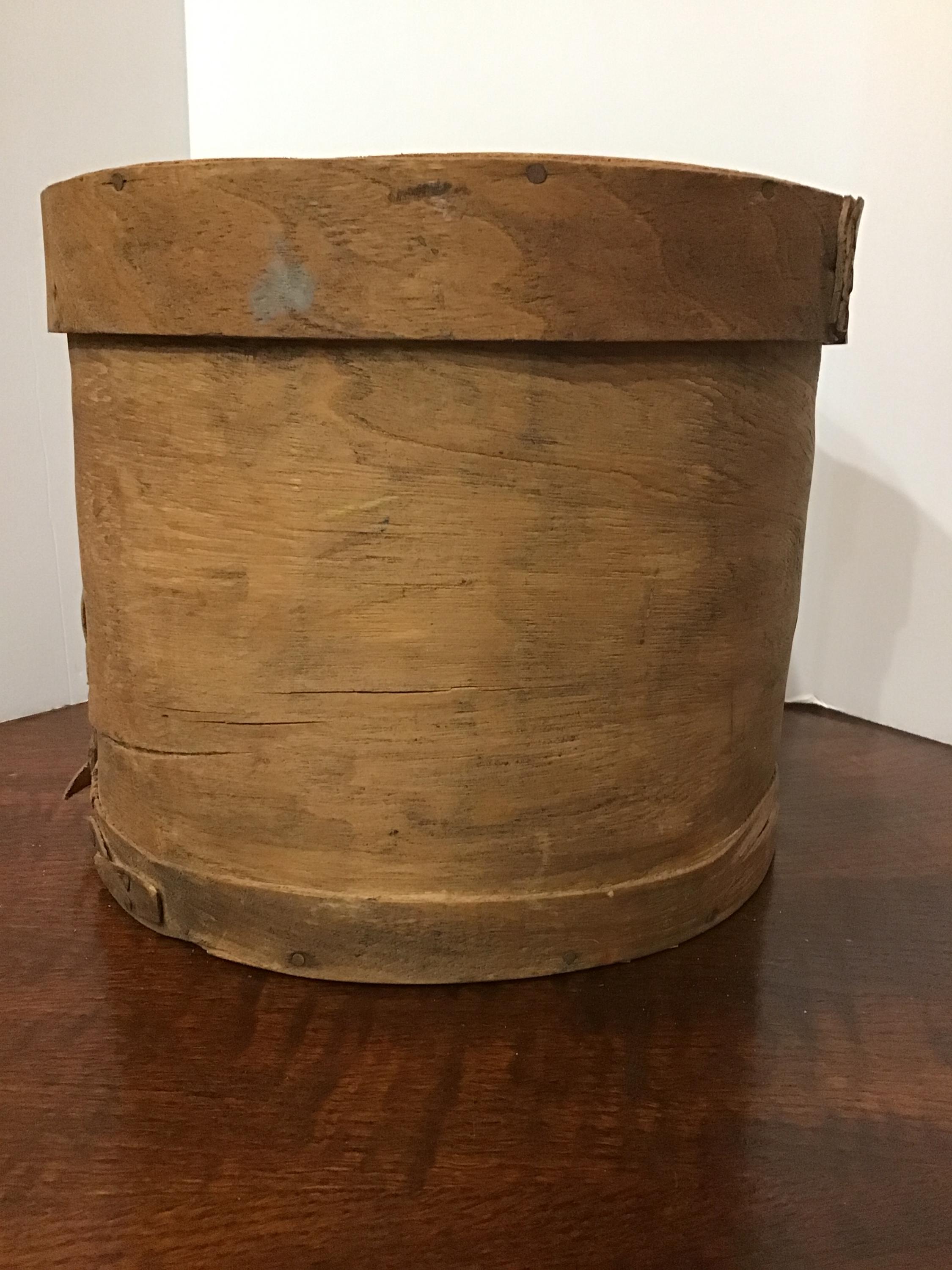 Large Vintage Antique Round Wood Cheese Box, Hat Box, Keepsake Box ...