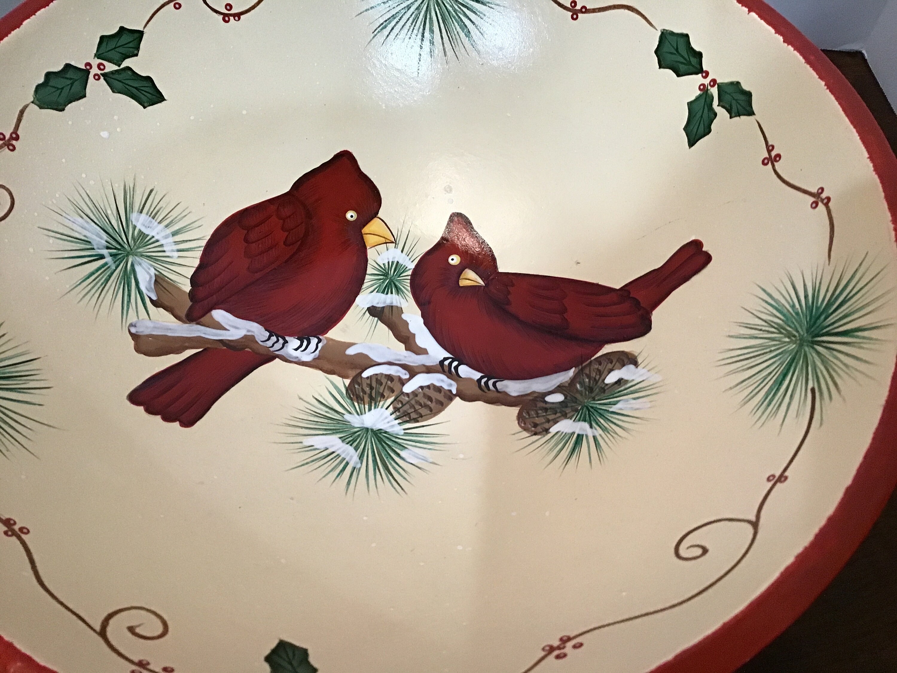 Lovely Hand Painted Cardinal Wood Dough Bowl Cardinal Bowl Art - Etsy