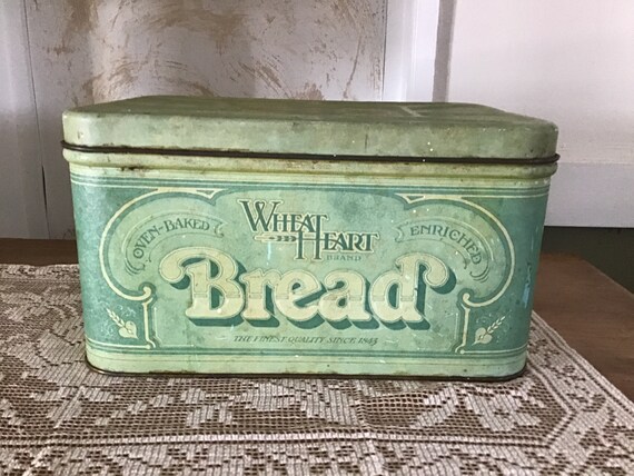 Vintage Bread Box Wheat Heart Tin Advertising Bread Box - Etsy