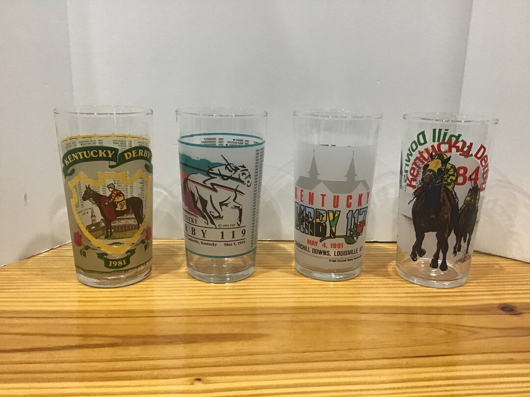 Vintage Official Kentucky Derby Collectible Drinking Glasses, Barware ...