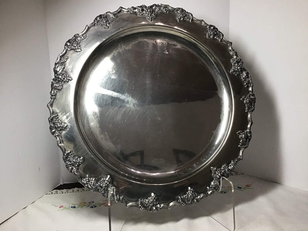 Vintage Sheffield Reproduction Silver Serving Tray, Bar Tray, Bathroom ...