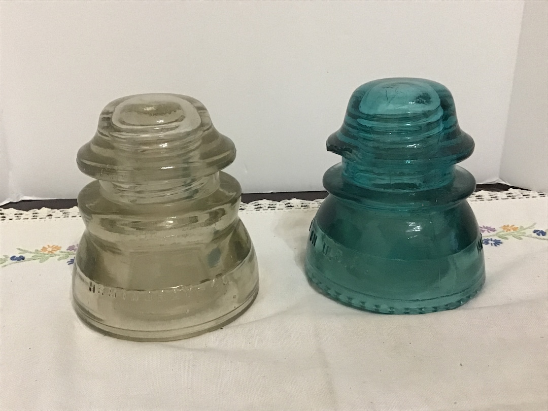 Vintage Glass Power Line Insulators, Industrial, Antique, Vintage, Man ...