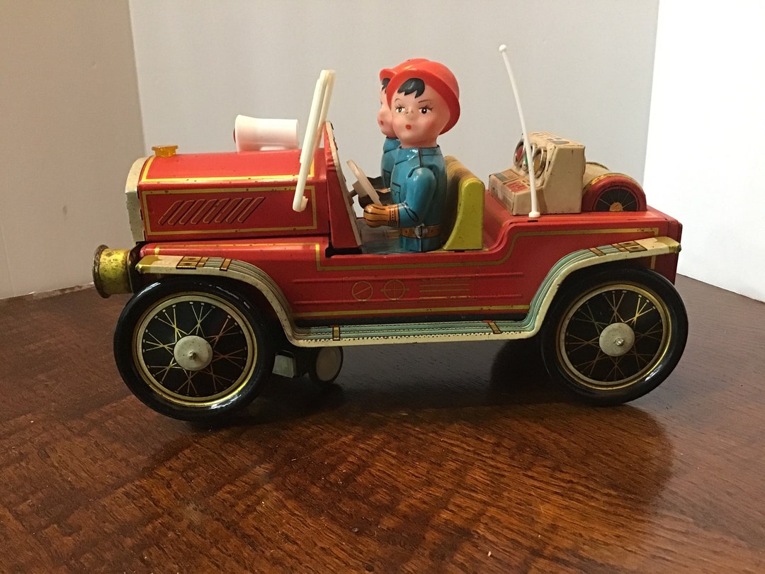 Vintage Fire Chief Battery Operated Tin Toy 1960s Collectible Toy Fire ...
