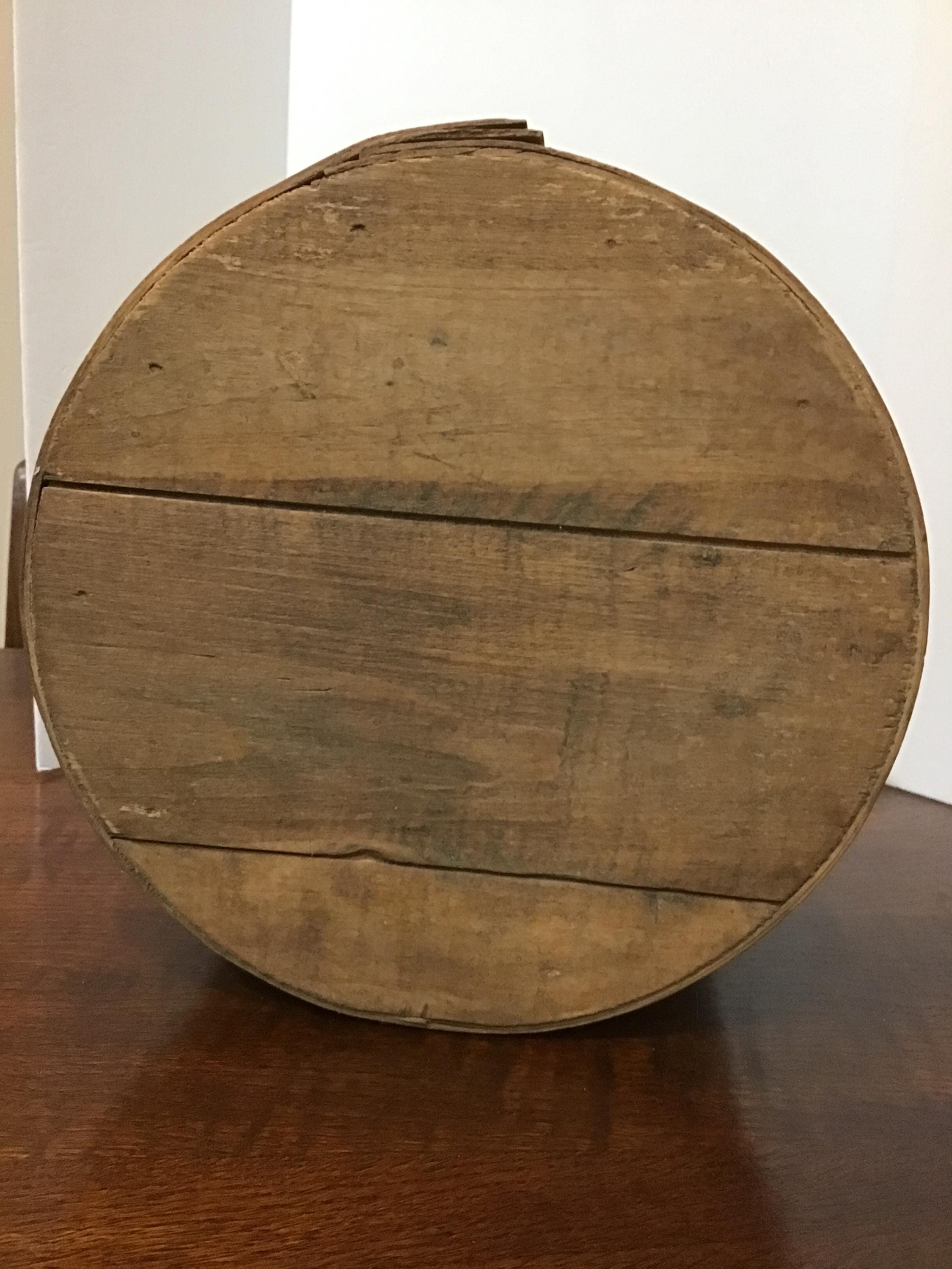 Large Vintage Antique Round Wood Cheese Box, Hat Box, Keepsake Box ...